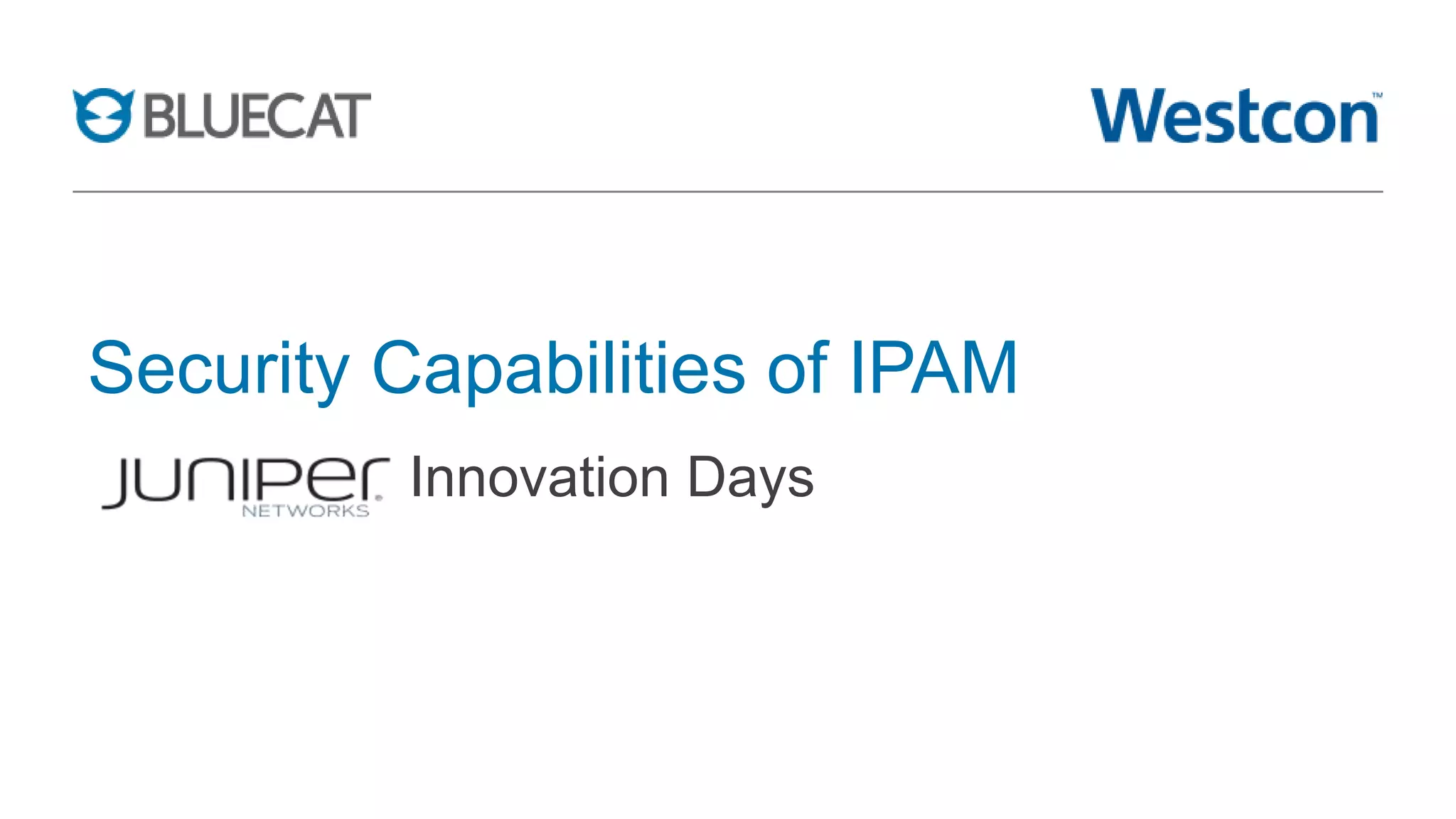 Security Capabilities of IPAM | PPTX