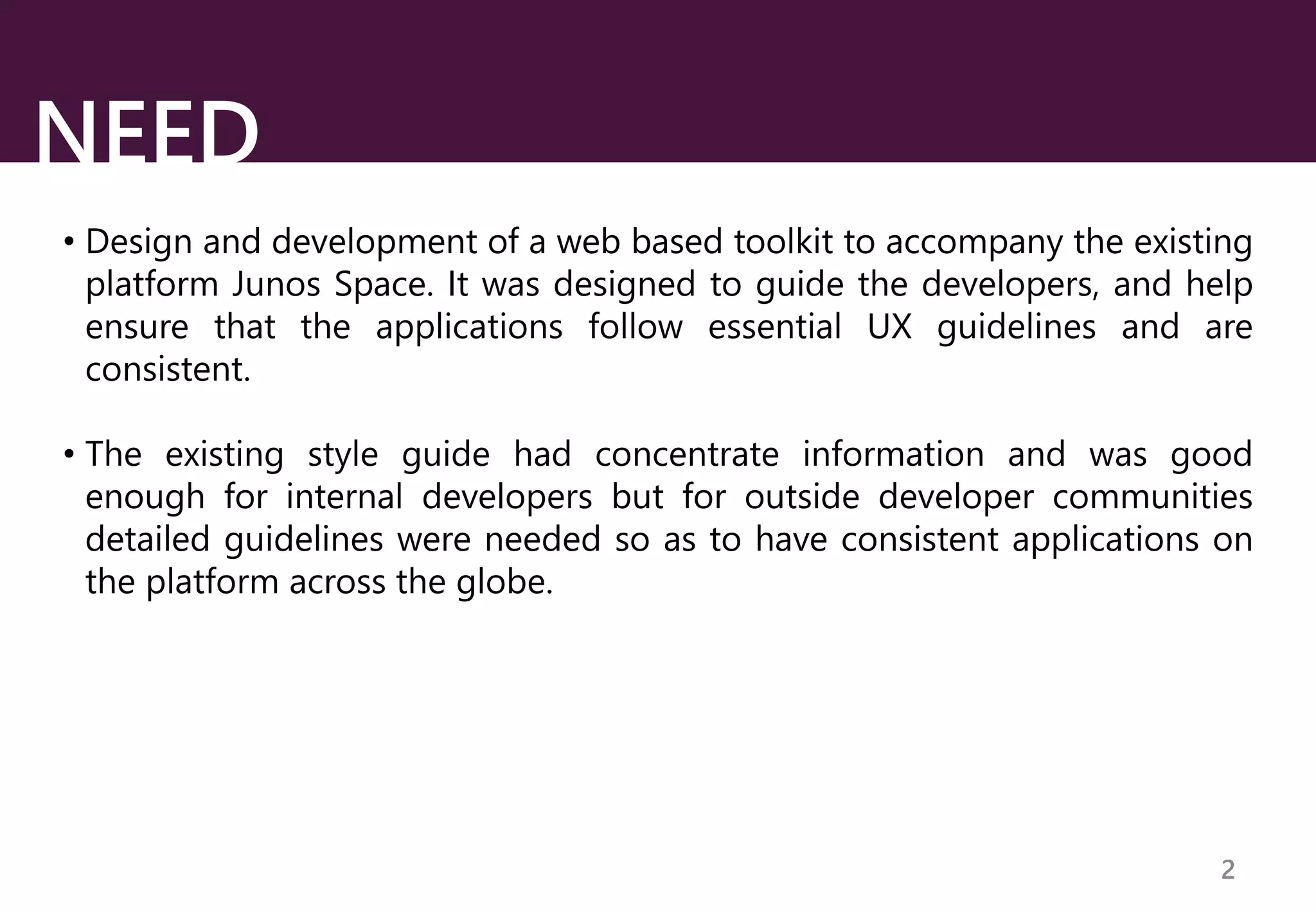 Junos Space UX Toolkit- Juniper Networks: Summer Intern | PPTX