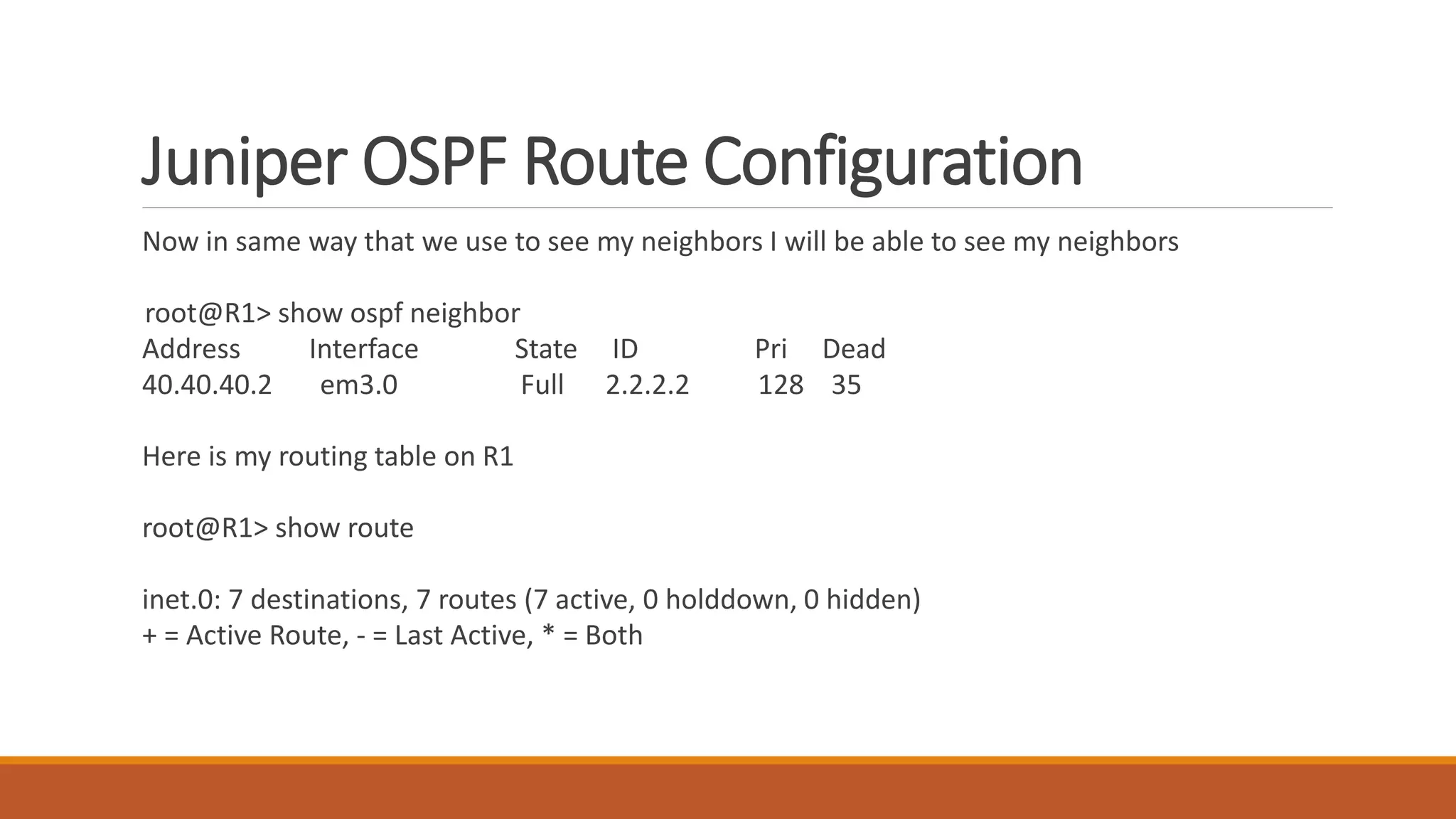 Juniper JNCIA – Juniper OSPF Route Configuration | PPTX | Computer Networking | Computing