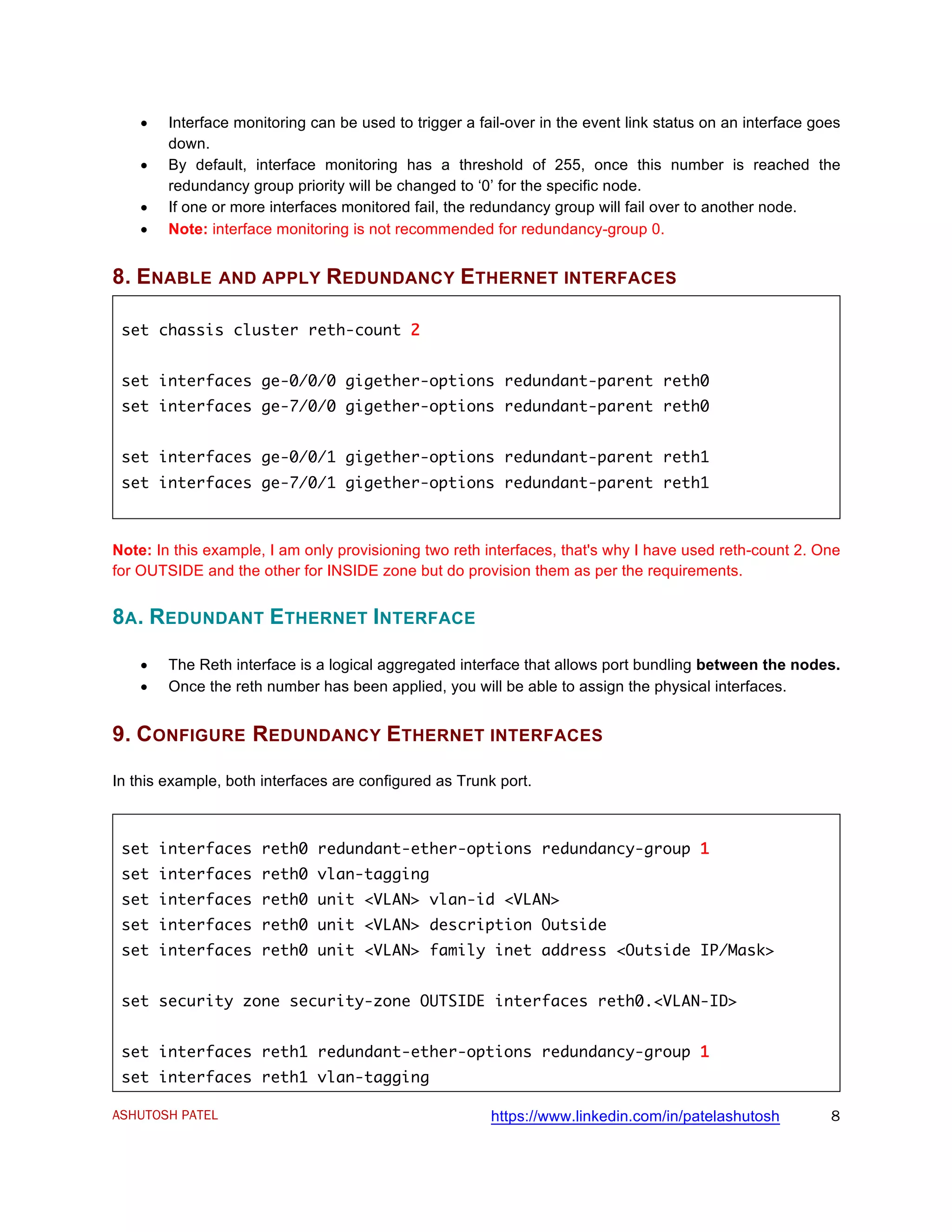 Juniper Chassis Cluster Configuration with SRX-1500s | PDF