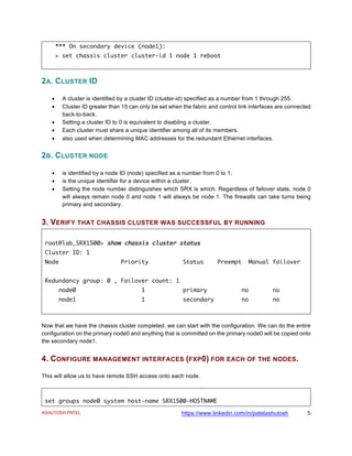 Juniper Chassis Cluster Configuration with SRX-1500s | PDF