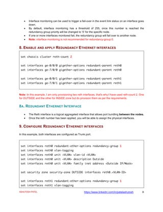 Juniper Chassis Cluster Configuration with SRX-1500s | PDF