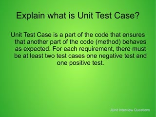 Junit Interview Questions-ppt | PPT