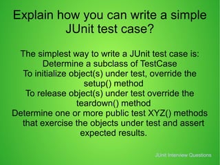 Junit Interview Questions-ppt | PPT