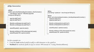 Junit mockito and PowerMock in Java | PPTX
