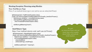Junit mockito and PowerMock in Java | PPTX