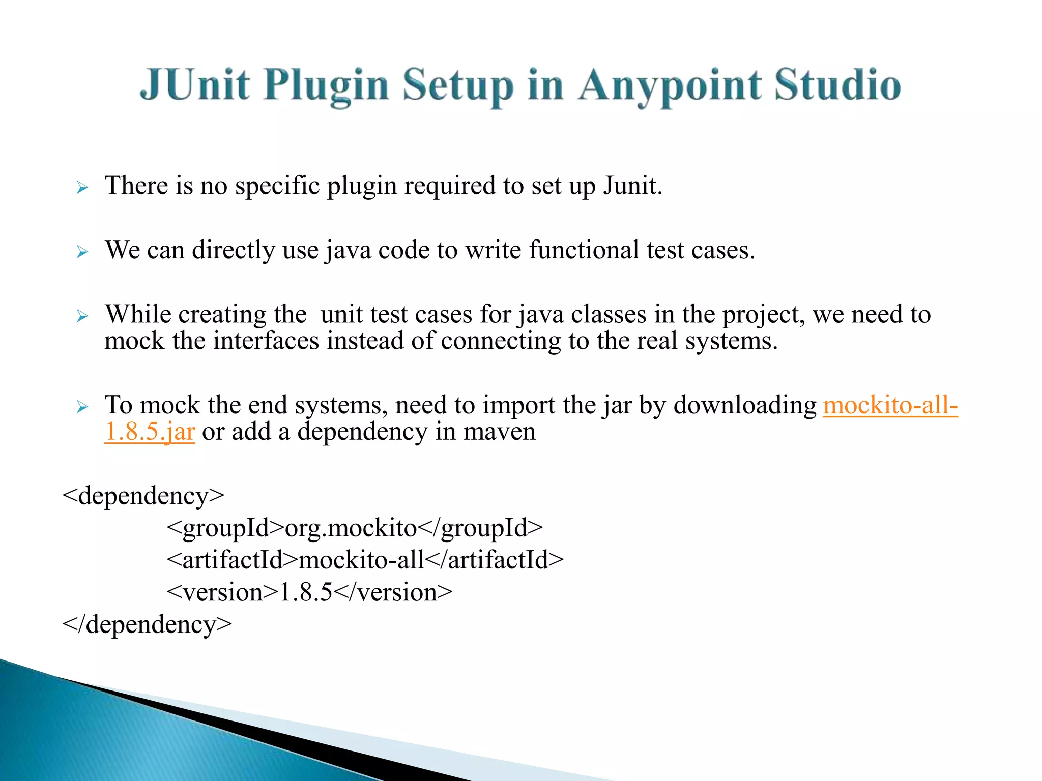 JUnit and MUnit Set Up In Anypoint Studio | PPTX