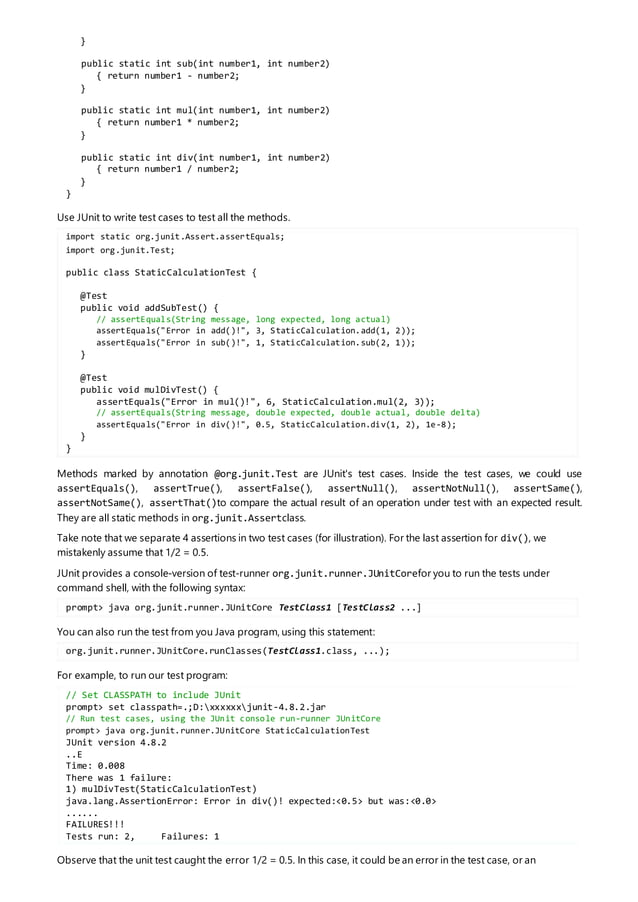Junit With Eclipse | DOCX