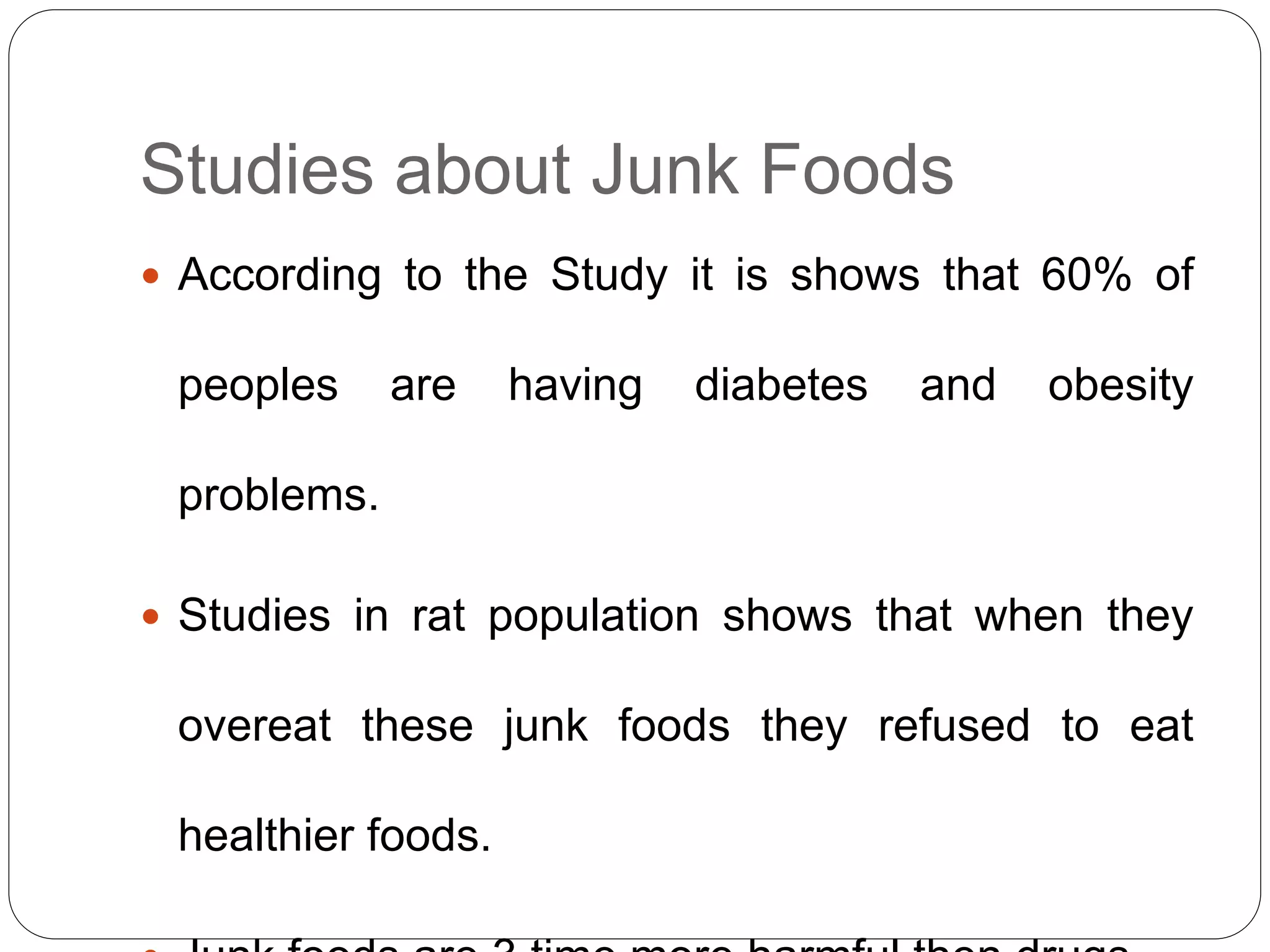 Junk and fast food presentation | PPTX