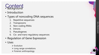 Junk DNA/ Non-coding DNA and its Importance (Regulatory RNAs, RNA ...