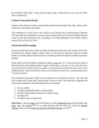 Junk food (fast food) | PDF
