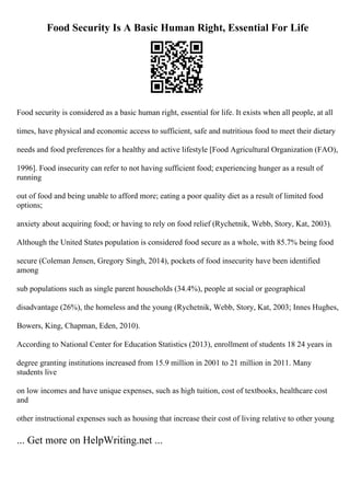 Junk Food Should Not Be Banned In Schools Essays | PDF