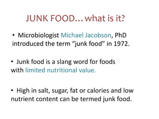Junk food vs healthy food | PDF