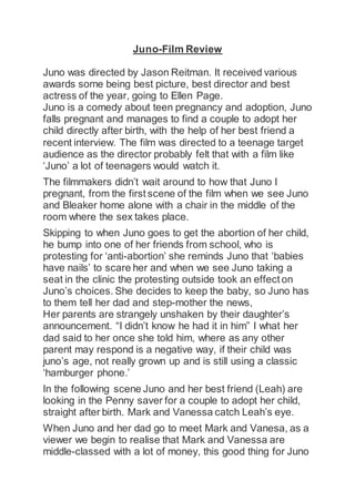 Juno film review | PDF