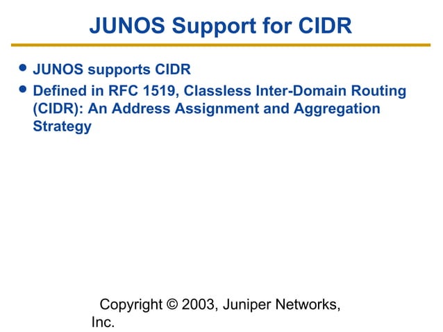 Junos routing overview from Juniper | PPT | Computer Networking | Computing