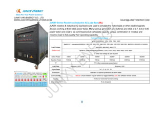 JUNXY ENERGY Sereis Resistive, Inductive & Capactive AC LOAD BANK ...