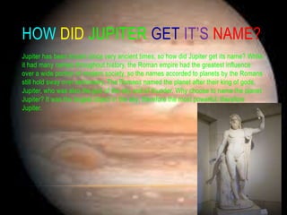 How Did Jupiter Get Its Name