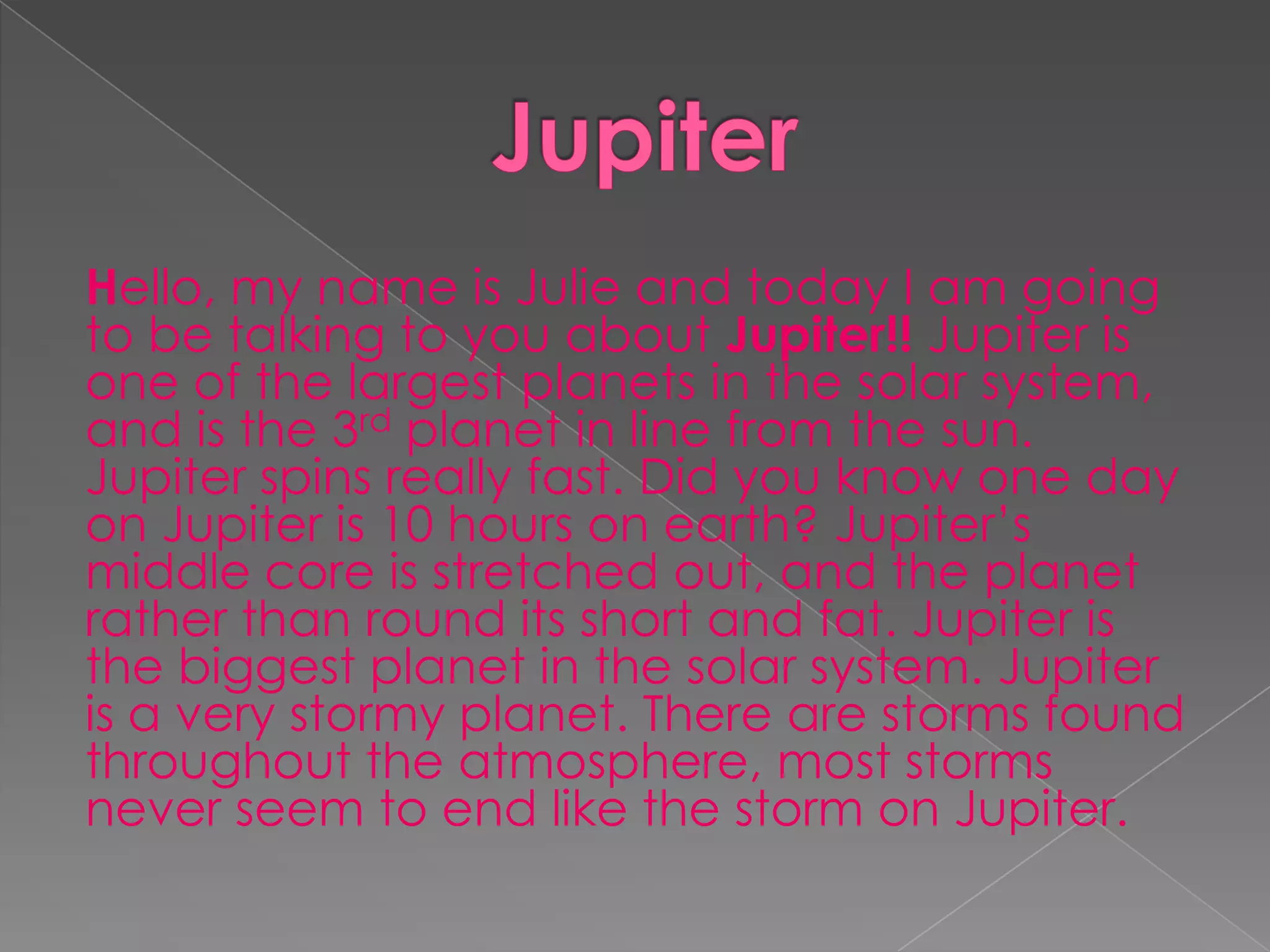 Jupiter Assignment | PPTX