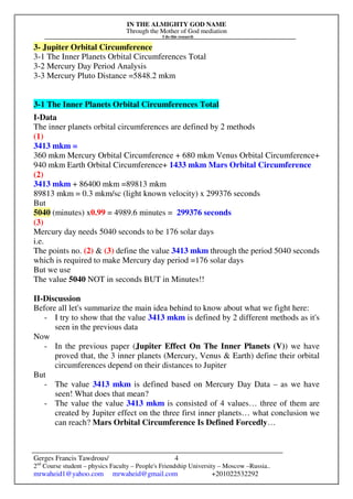 Jupiter Effect On The Inner Planets (VI) | PDF