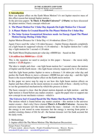 Jupiter effects On The Earth Moon Motion | PDF