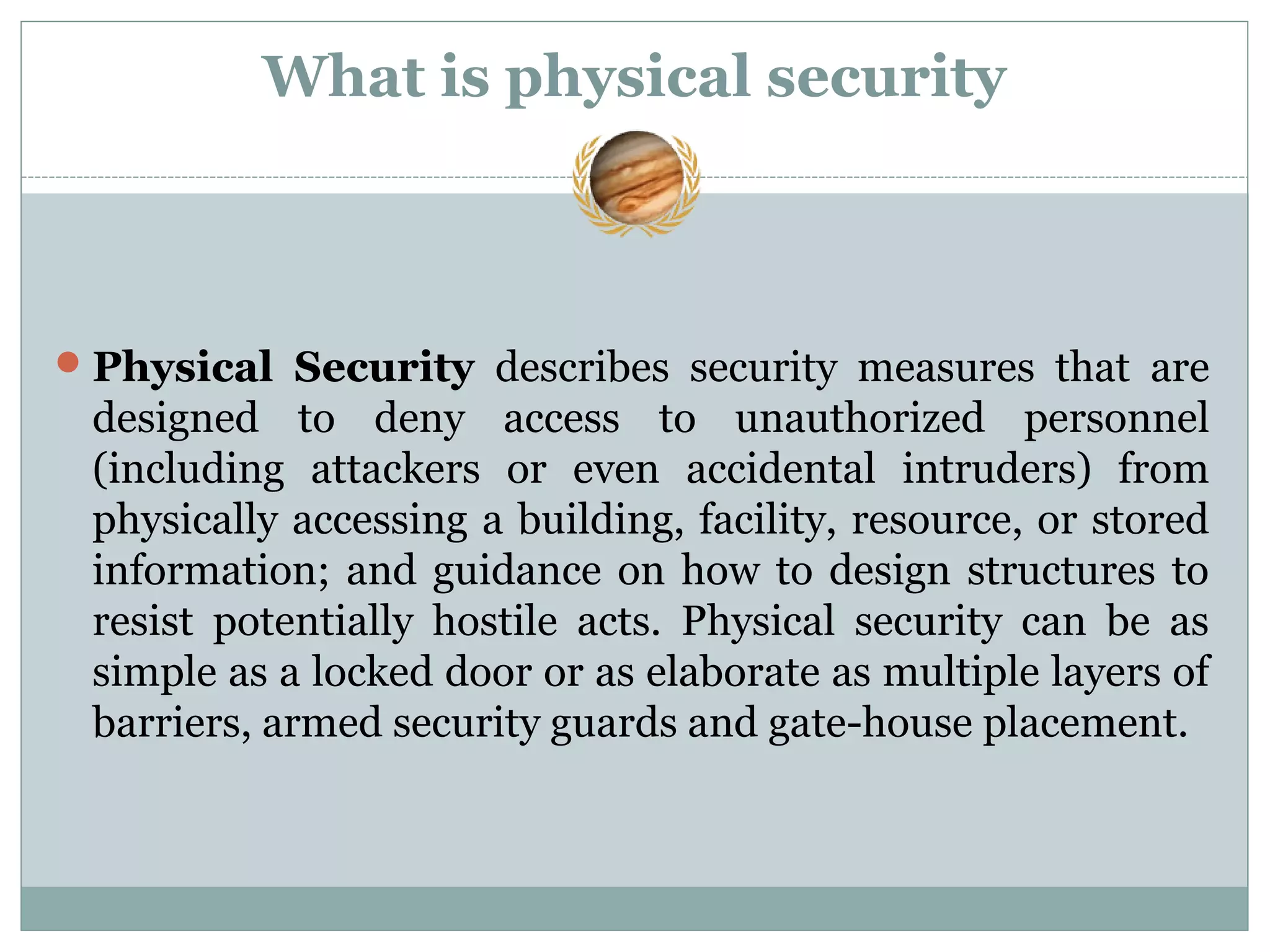 Jupiter physical security ppt 2016 new | PPT