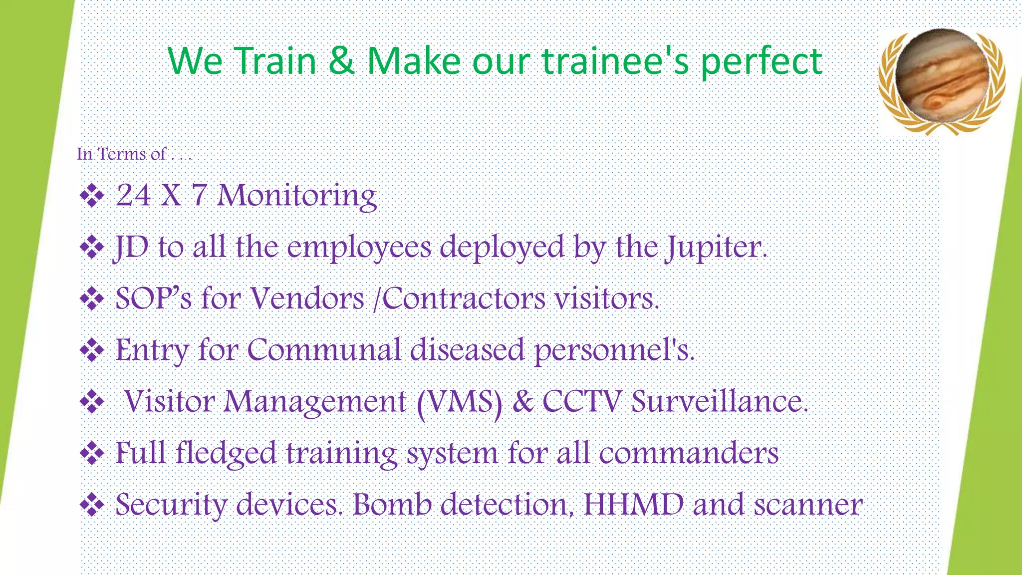 Jupiter training center ppt slides | PPTX