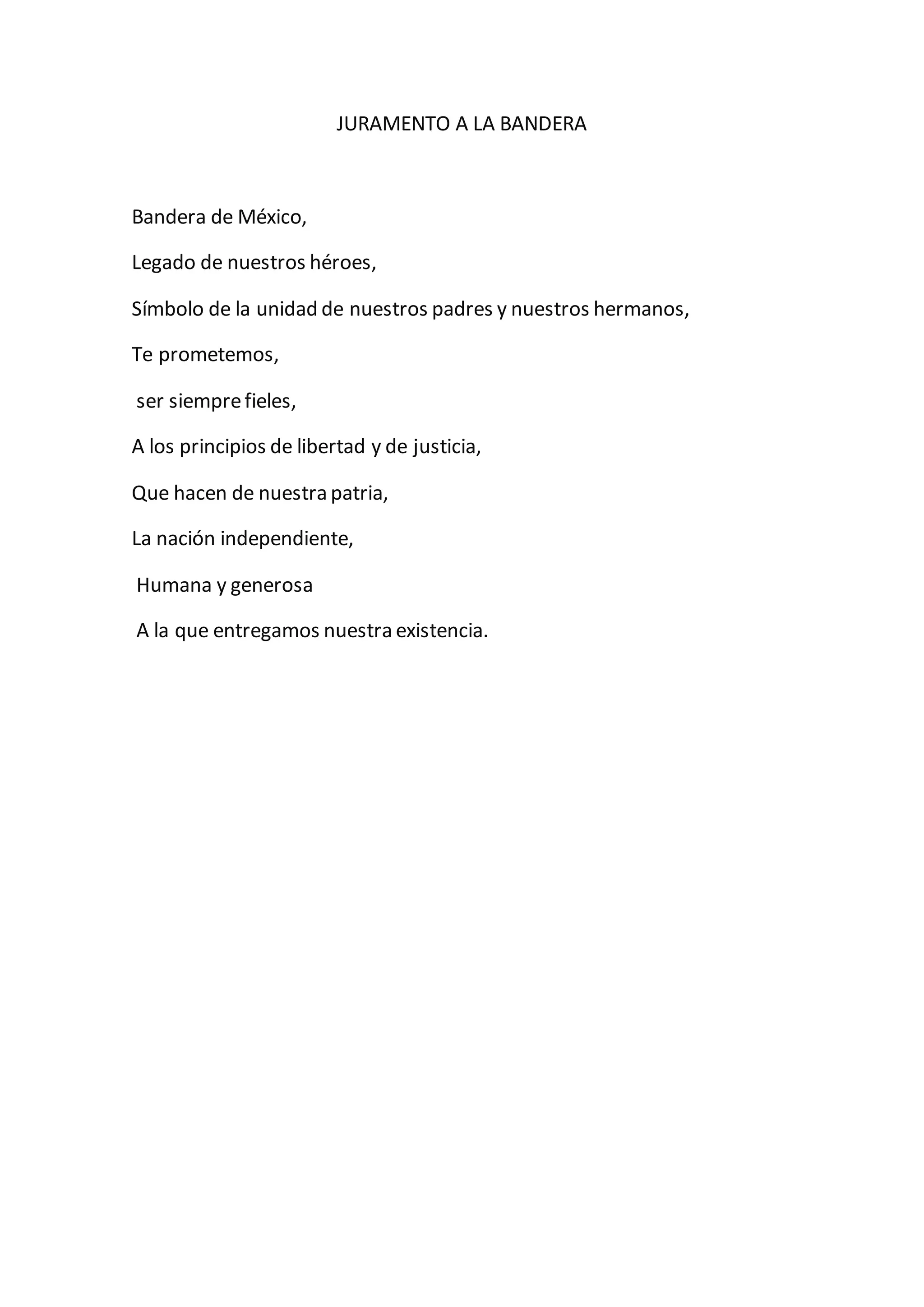 Juramento A La Bandera Para Imprimir En Pdf 2023 43 Off