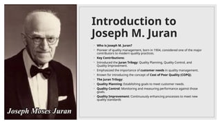 Quality Management analysis with Juran and Deming's Principle | PPTX