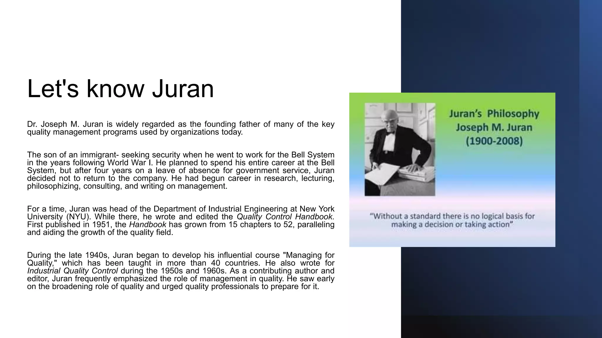 Juran TQM.pptx | Business Operations | Business