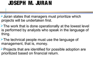 Juran trilogy quality assurance | PPT