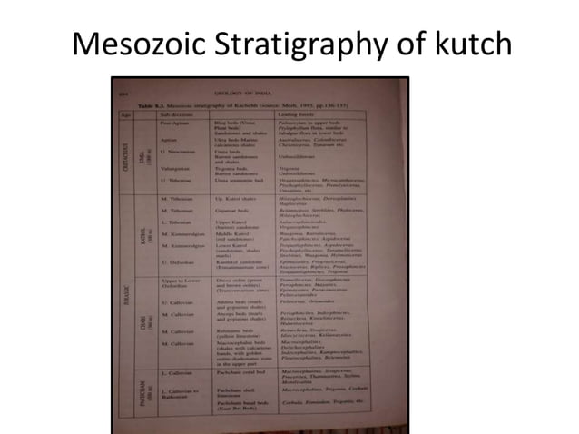 Jurassic of kutch presentation1 | PPTX | Geology | Science