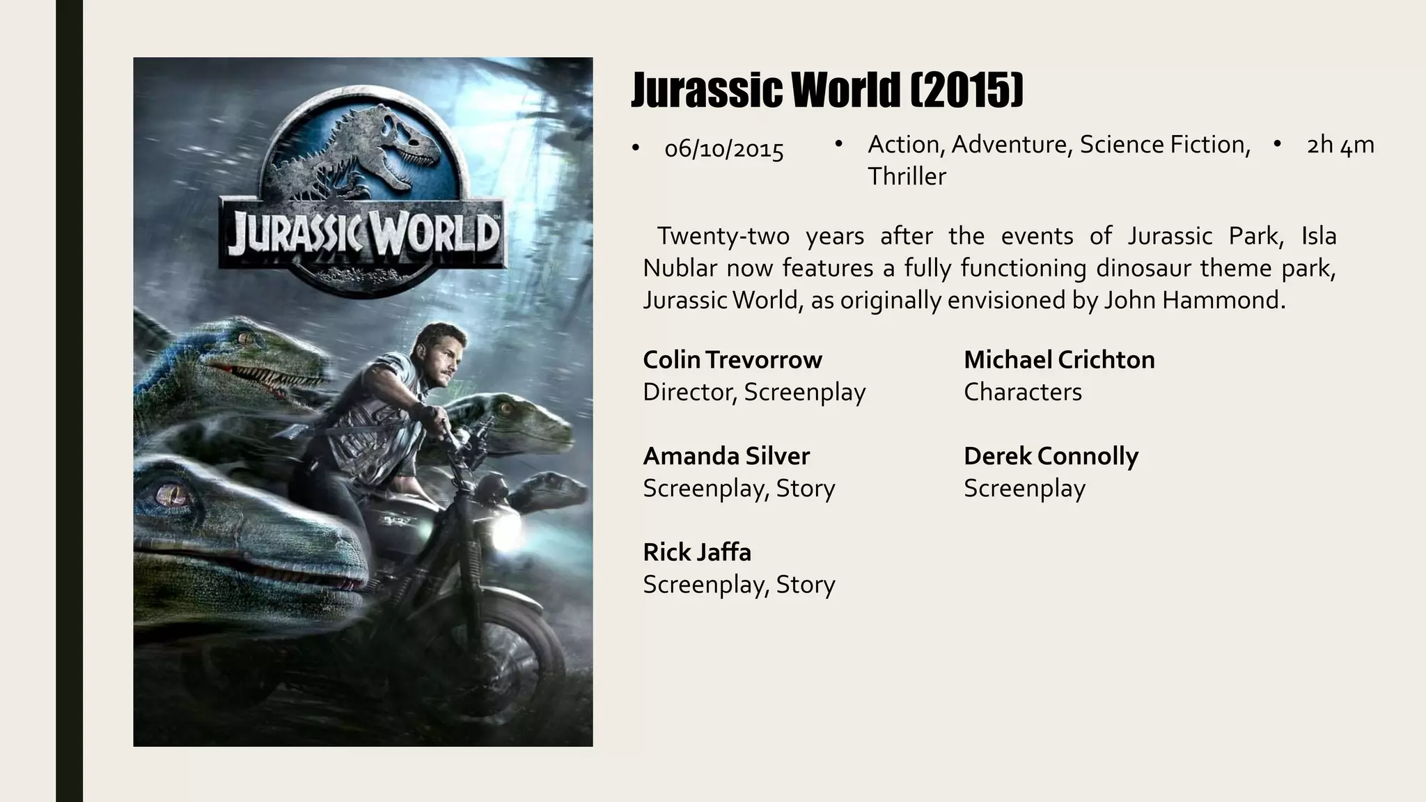 Jurassic park film series | PPTX