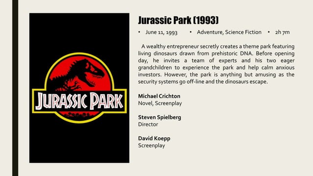Jurassic park film series | PPTX