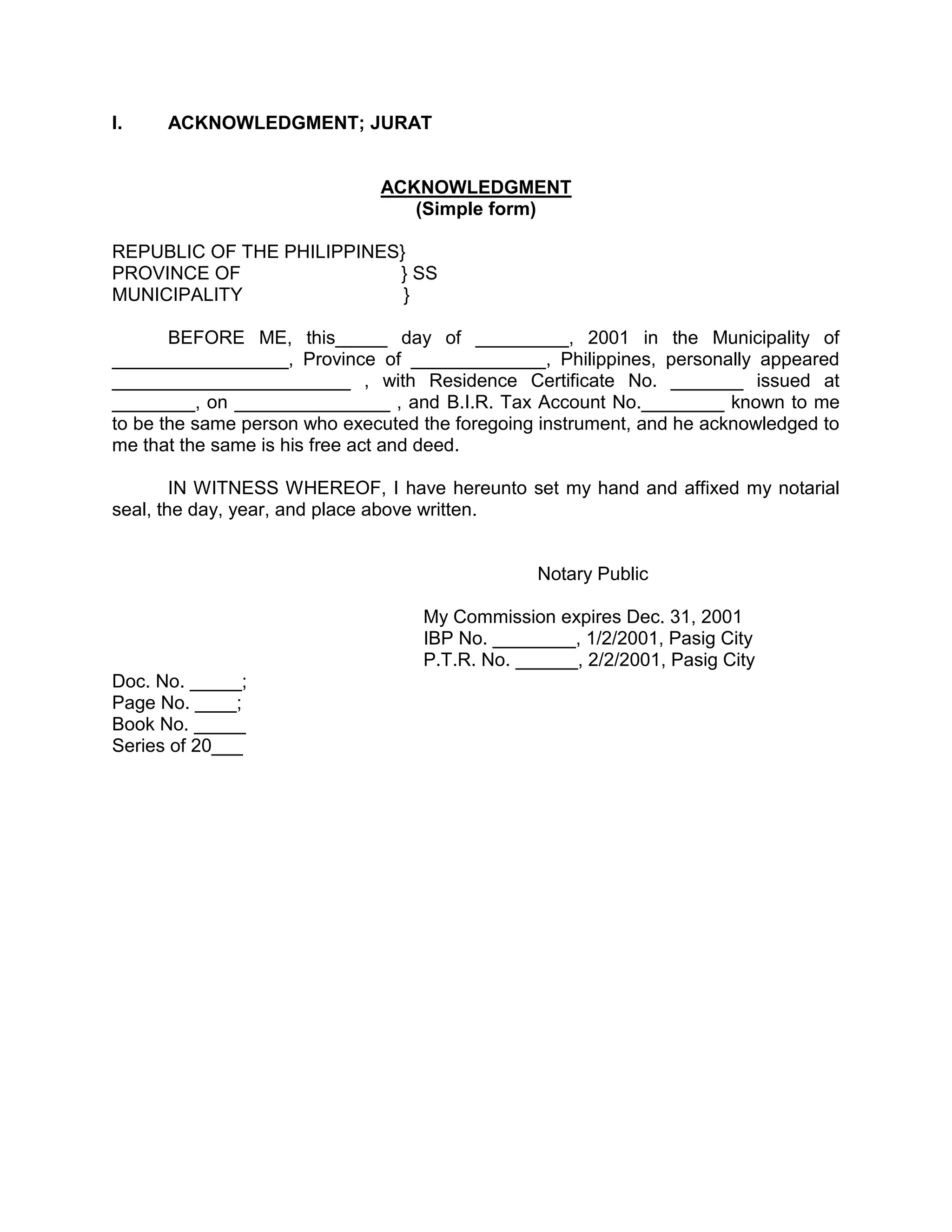 Jurat example | DOCX | Law