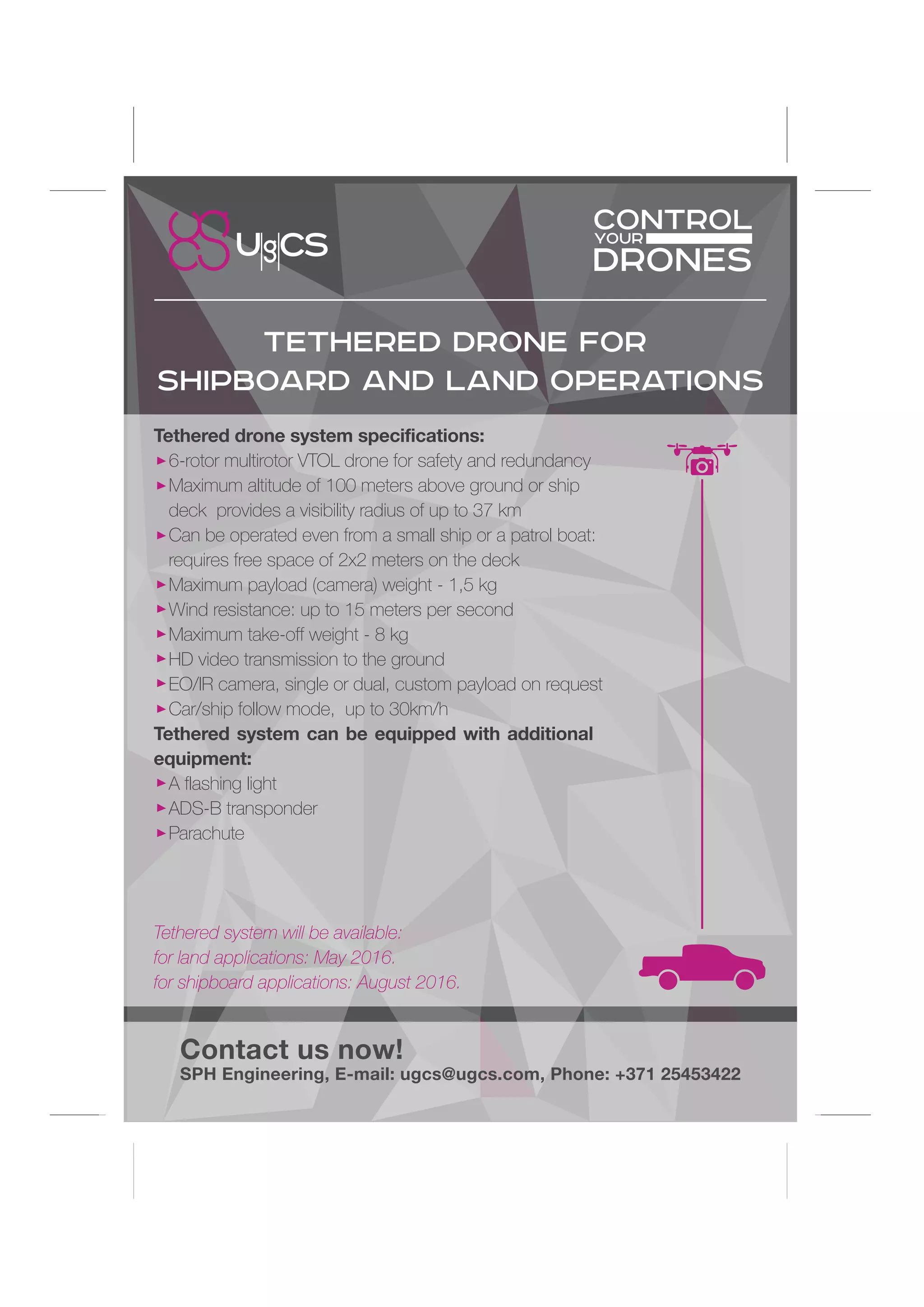 SPH Engineering Tethered drone for shipboard and land operations | PDF