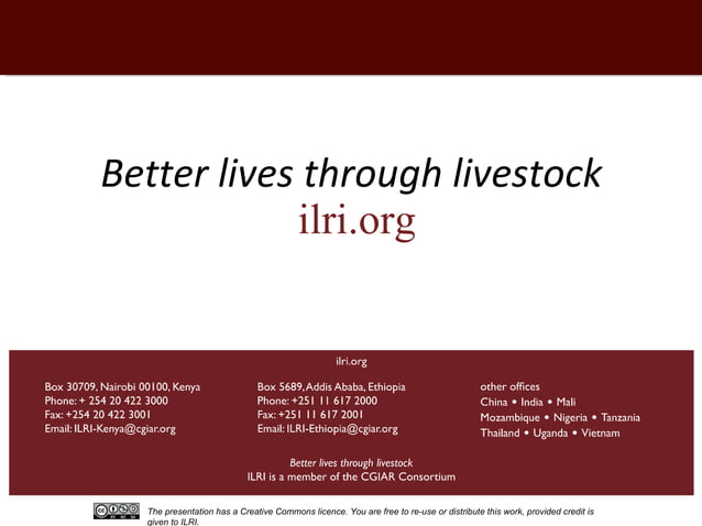 An overview of ILRI | PPT | Agriculture | Industries