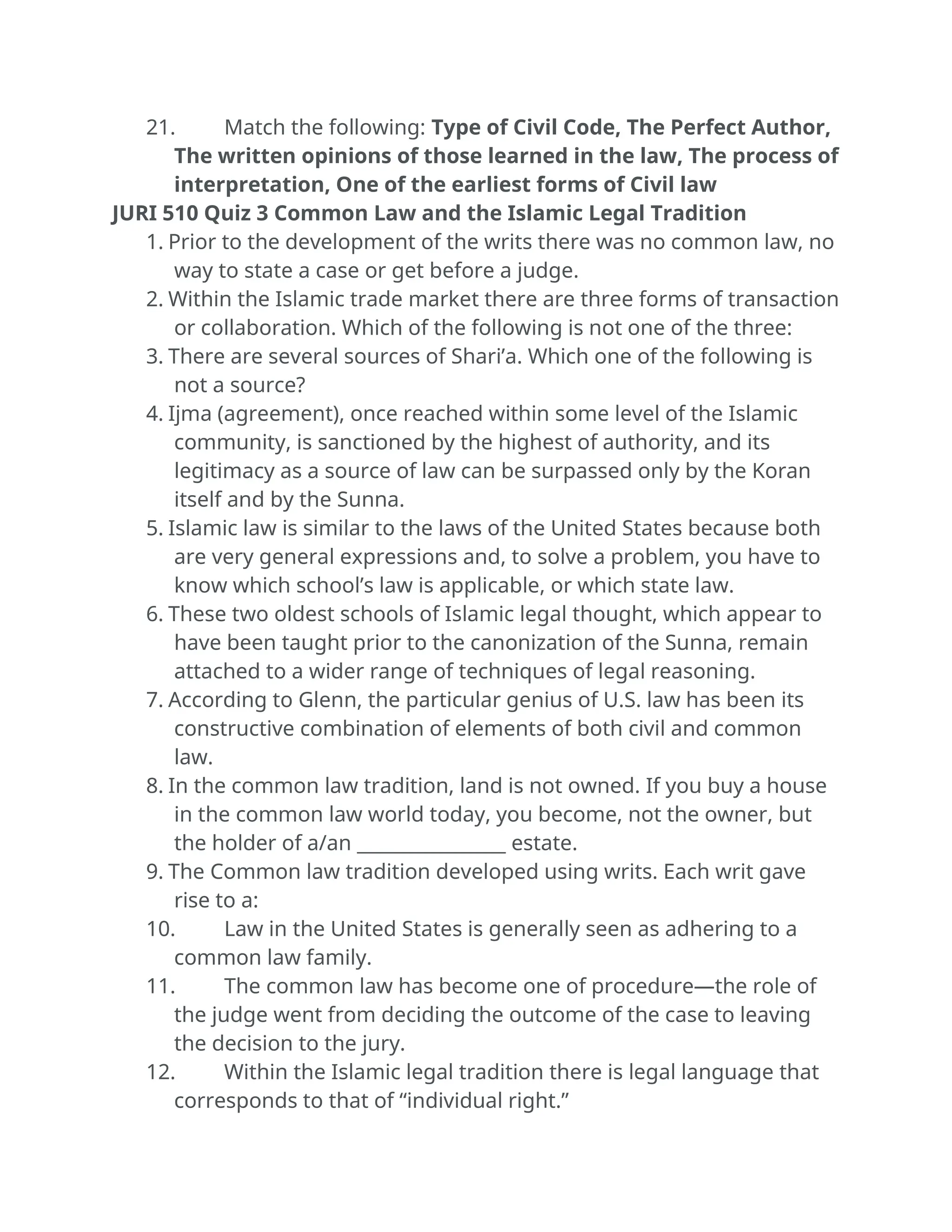 JURI 510 Quizzes 1,2,3,4 Liberty University.docx