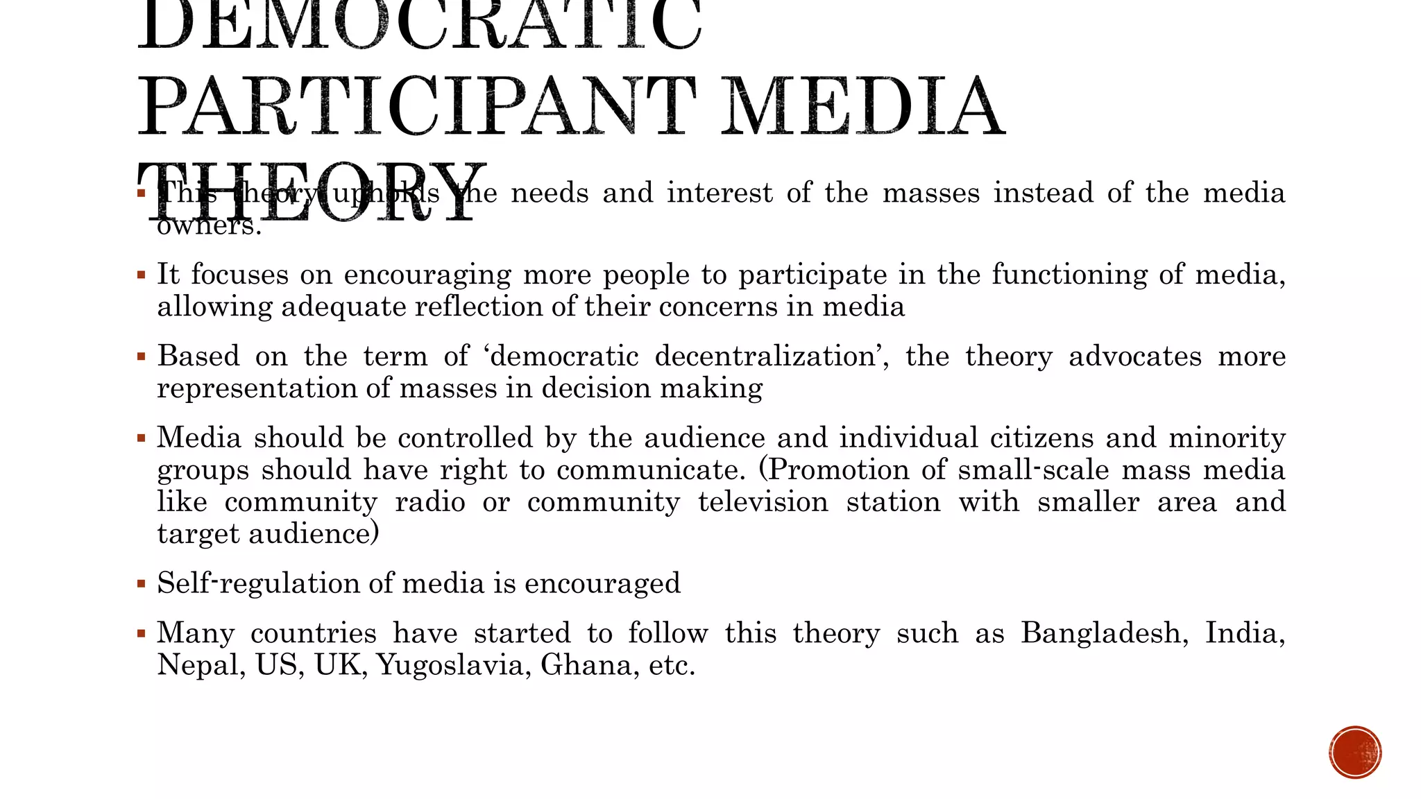 Normative Theories of mass media | PPTX