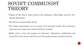 Normative Theories of mass media | PPTX