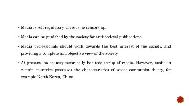 Normative Theories of mass media | PPTX