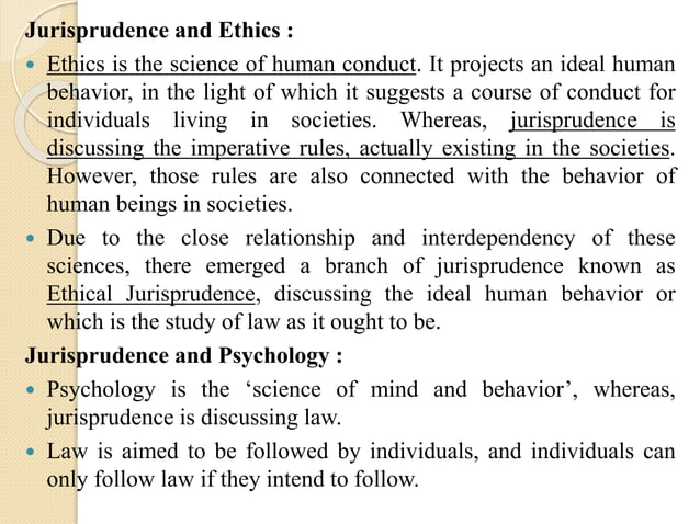 Definitions of Jurisprudence. Scope & Relationship with other social ...