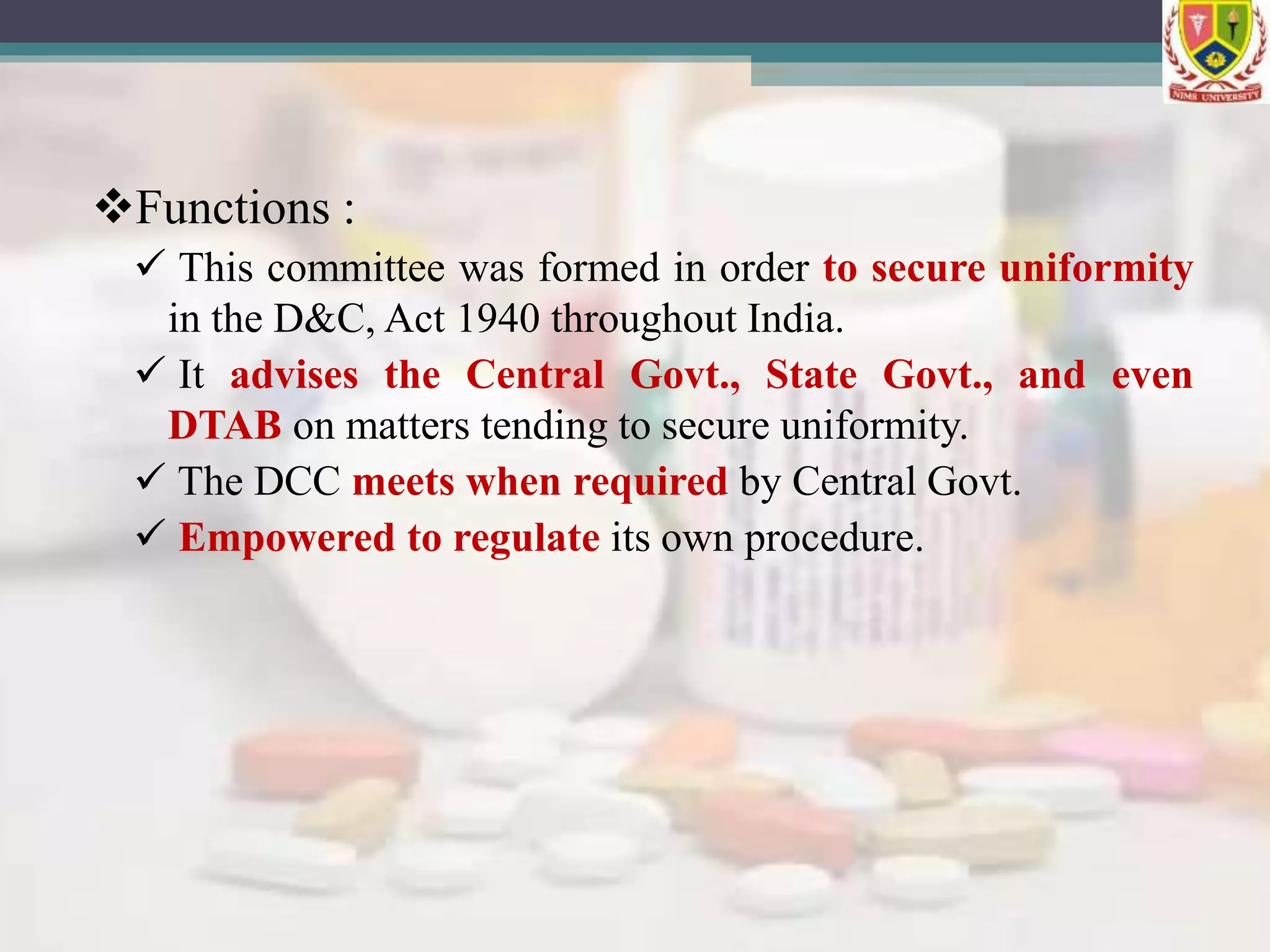 Drugs and Cosmetics act, 1940 | PPTX