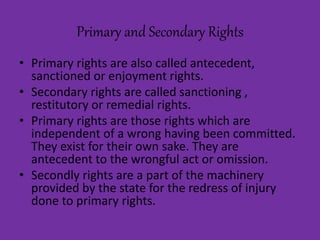 types of legal rights under jurisprudence | PPTX