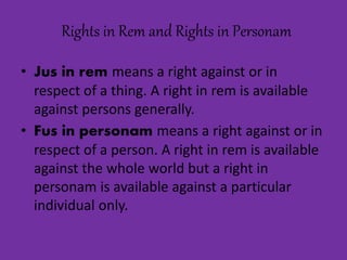 types of legal rights under jurisprudence | PPTX