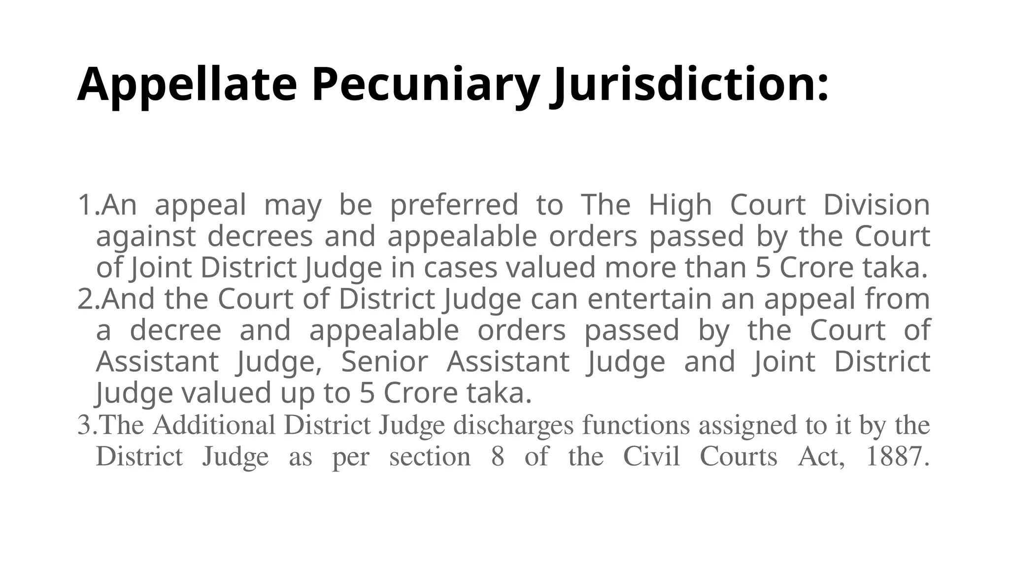 jurisdiction.pptx of the civil courts of bangladesh | PPTX