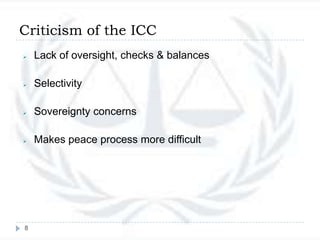 Jurisdiction and admissibility of icc | PPTX