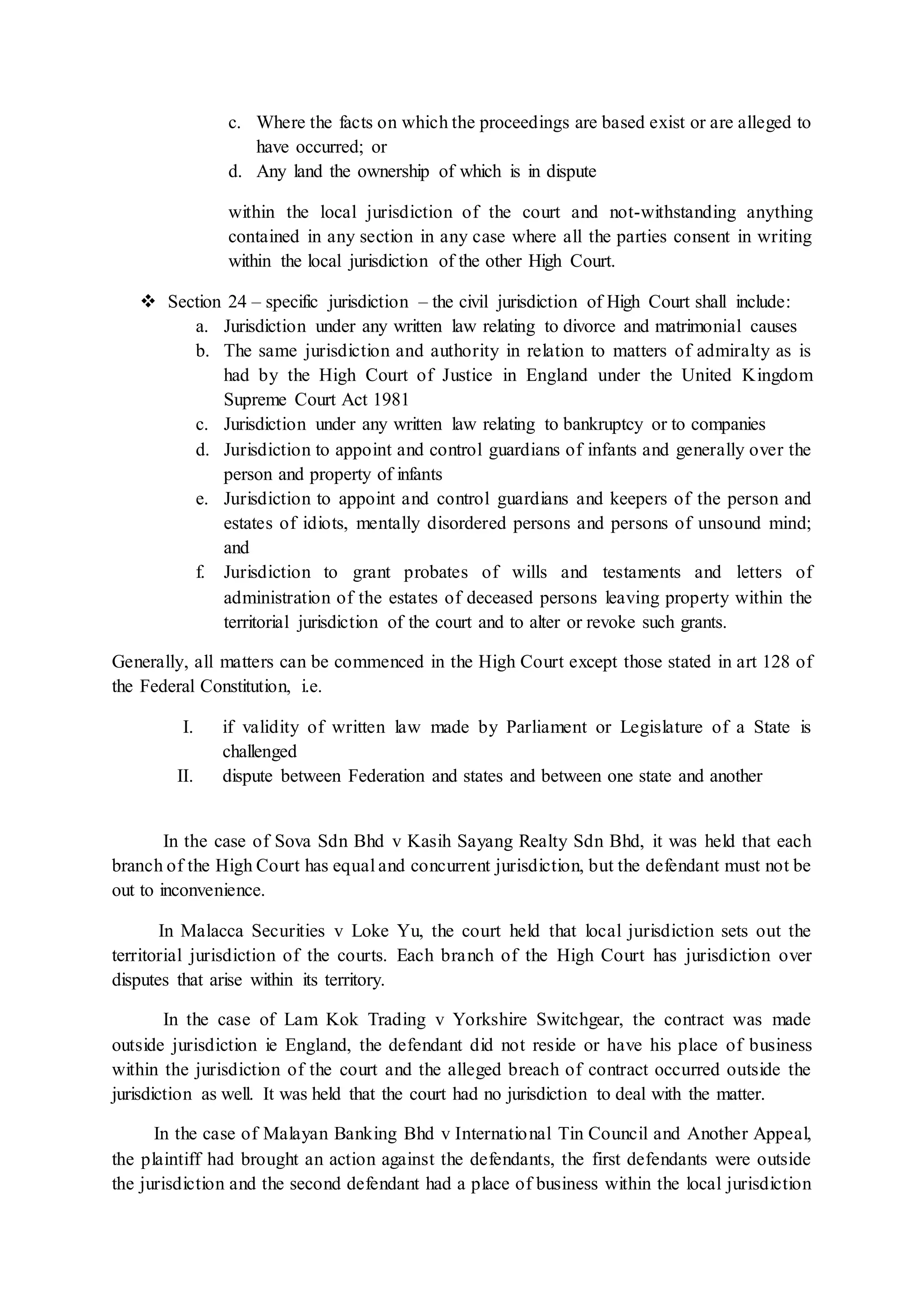 Jurisdiction of court | DOCX