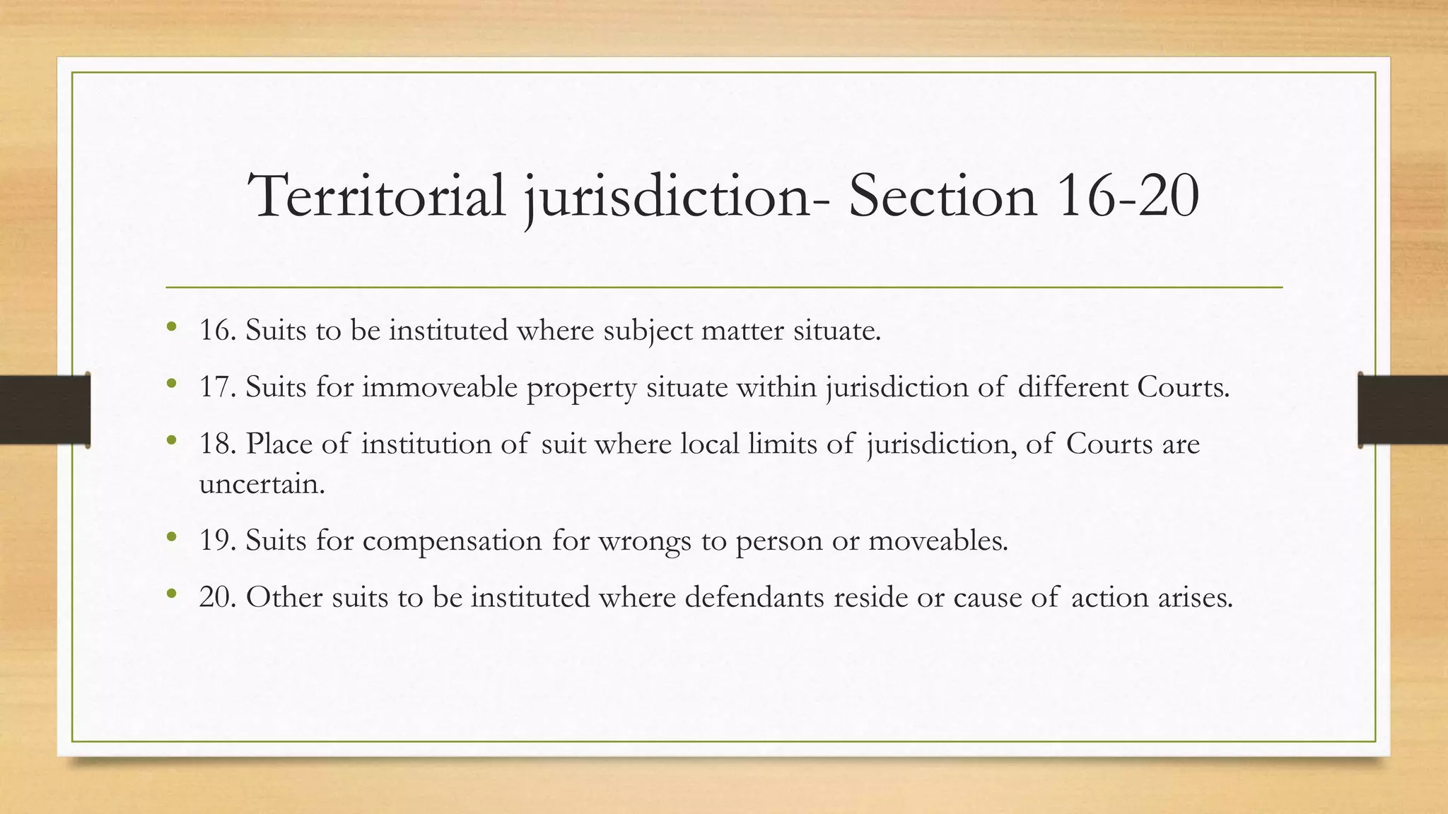 Jurisdiction of courts under cpc 1908 | PPTX
