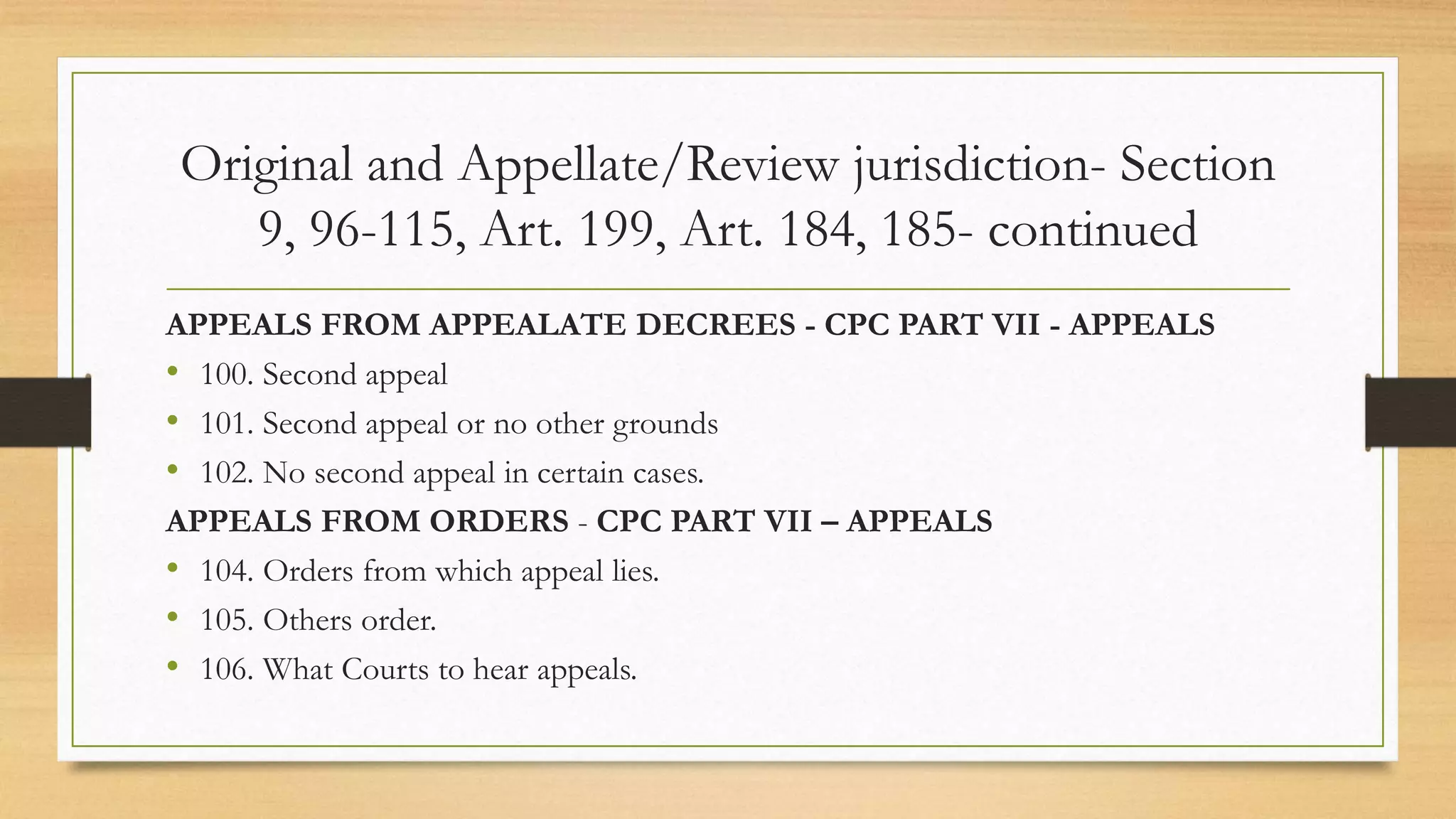 Jurisdiction of courts under cpc 1908 | PPTX
