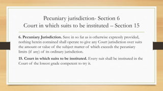 Jurisdiction of courts under cpc 1908 | PPTX